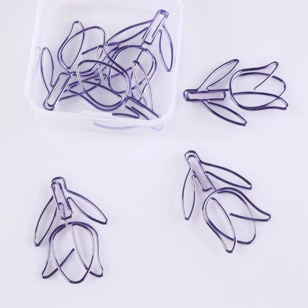 Purple Tulip Metal Paper Clips: Office Supplies (37-40mm) - Etsy