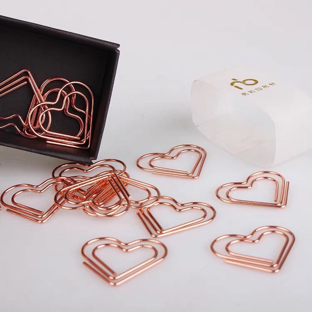 Rose Gold Love Heart Paper Clips ,gold Love Heart Shape Metal Paper ...