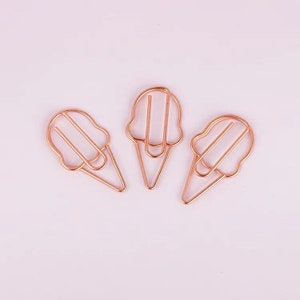 Rose Gold Ice Cream Paper Clips, Metal Stationery - Etsy