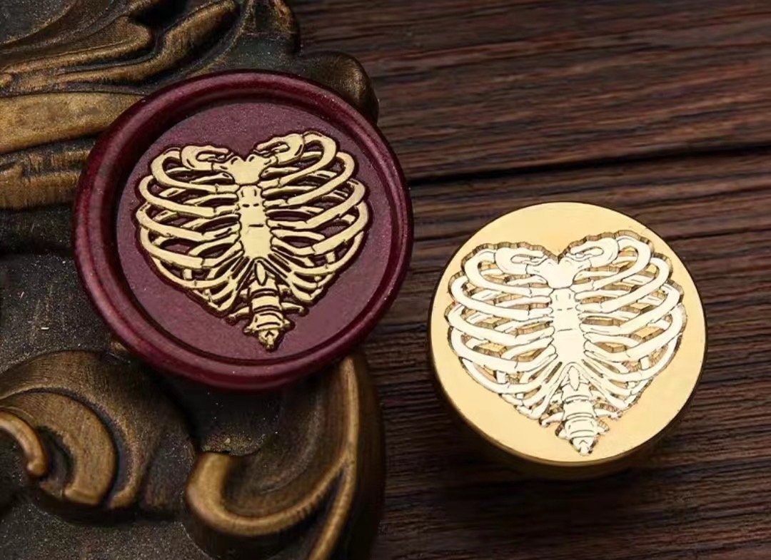 Human Bones Wax Seal Stamp/heart Shape Skeleton Wax Sealing Kit ...