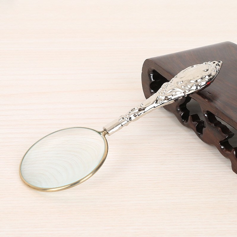 Vintage Style Silver Magnifying Glass With Ornate Handle - Etsy