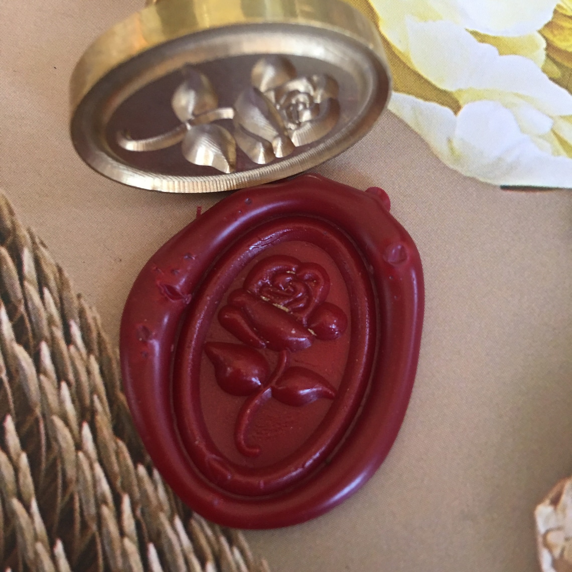 Sello de cera de rosa 3D / Kit de sellado de cera de rosa / - Etsy España