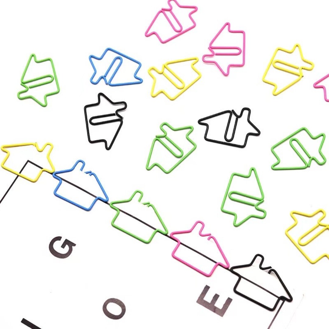 Colorful House Paper Clips: Wedding Invitation Office Supplies (25x35mm ...