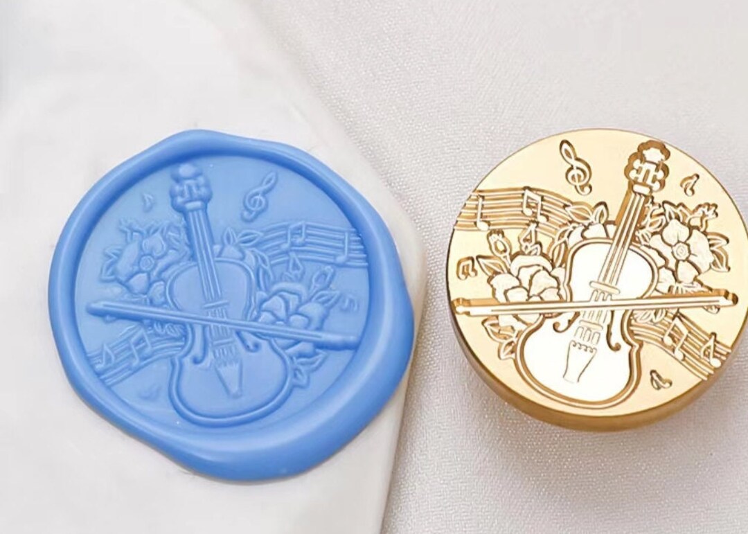 Multilevel Violin and Flower Wax Seal Stamp/music Note Wax Sealing Kit ...