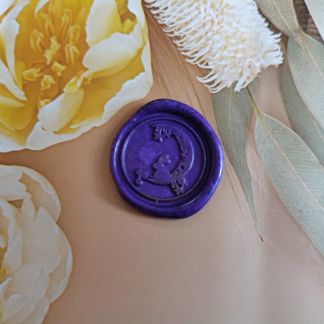 Cute Rabbit in Moon Wax Seal Stamp/cut Rabbit Wax Seal Stamp/rabbit Wax ...