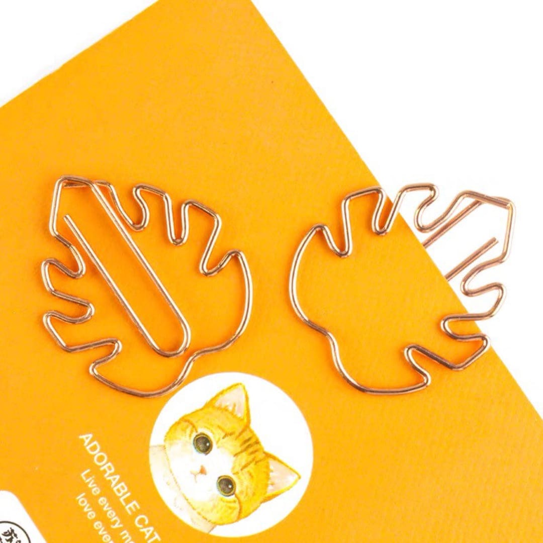 Gold Monstera Paper Clips ,monstera Leave Metal Paper Clips ,monstera ...
