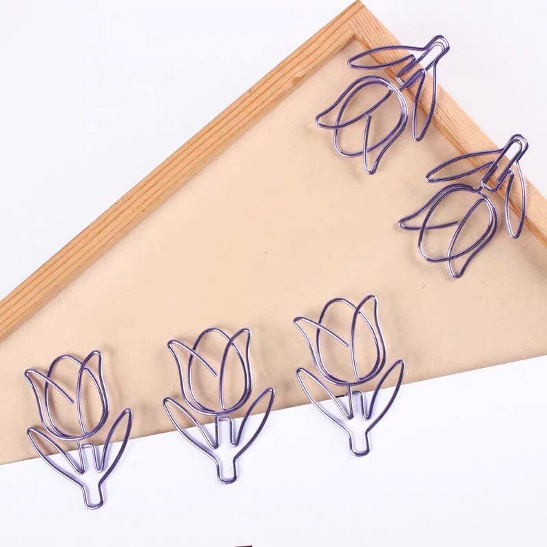Purple Tulip Metal Paper Clips: Office Supplies (37-40mm) - Etsy