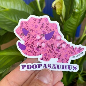 Dinosaur Poopasaurus Sticker Die Cut Vinyl Sticker Dinosaur - Etsy