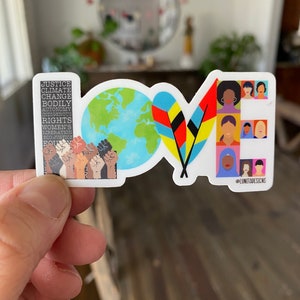 LOVE Sticker: Social Justice, Environmental Rights, Weatherproof Vinyl ...
