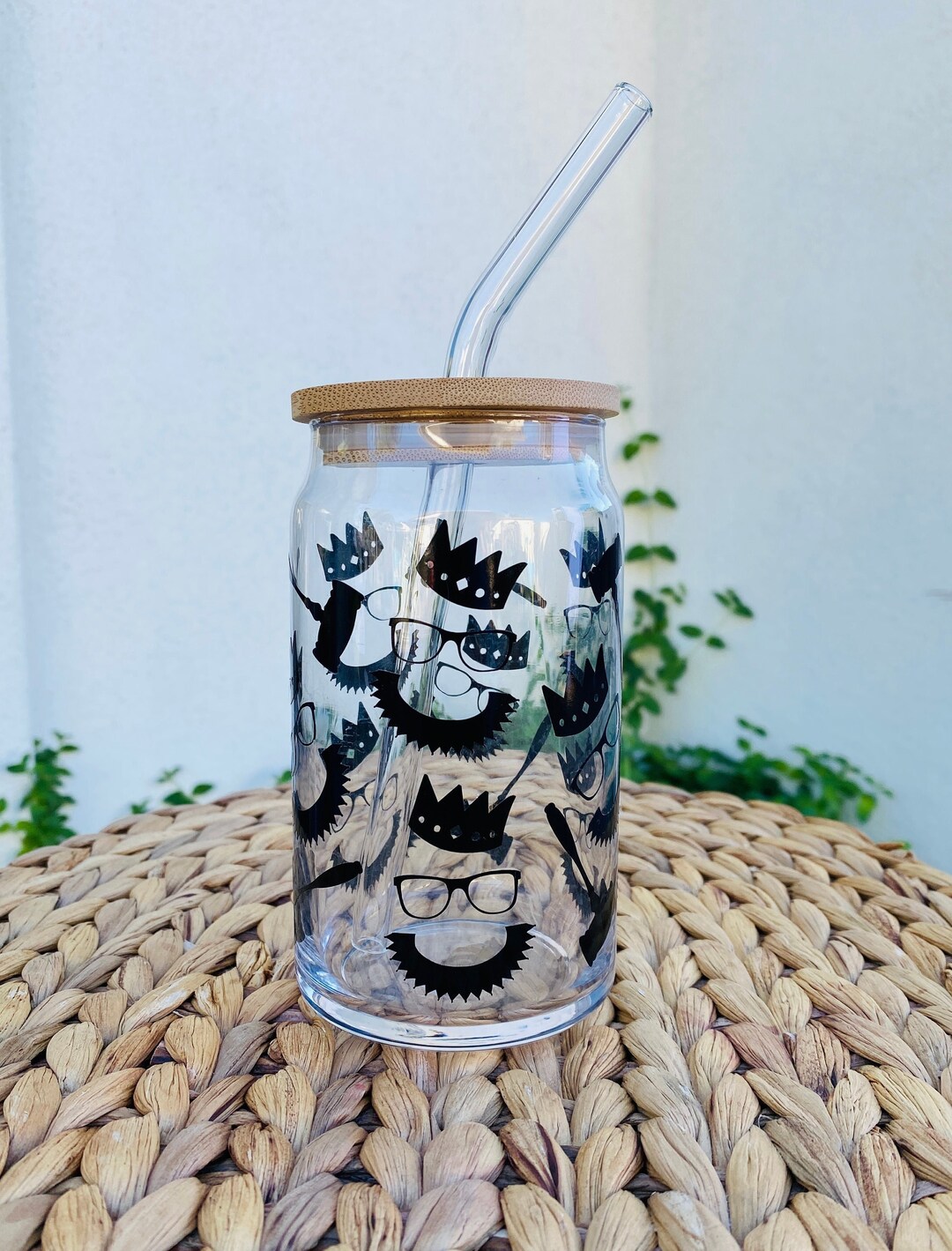 RBG Glass Cup | Iced Coffee Cup Glass, Beer Can Glass, Feminist Cup ...