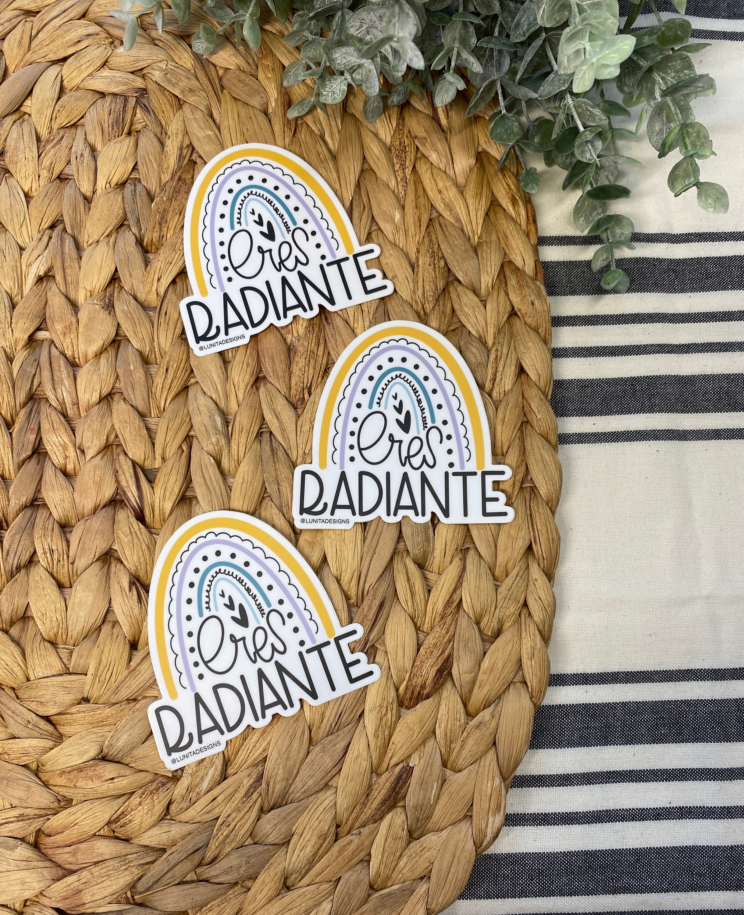 Eres Radiante Vinyl Sticker: Spanish Rainbow Sticker - Etsy