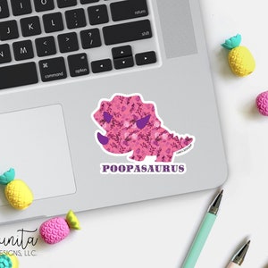 Dinosaur Poopasaurus Sticker Die Cut Vinyl Sticker Dinosaur - Etsy