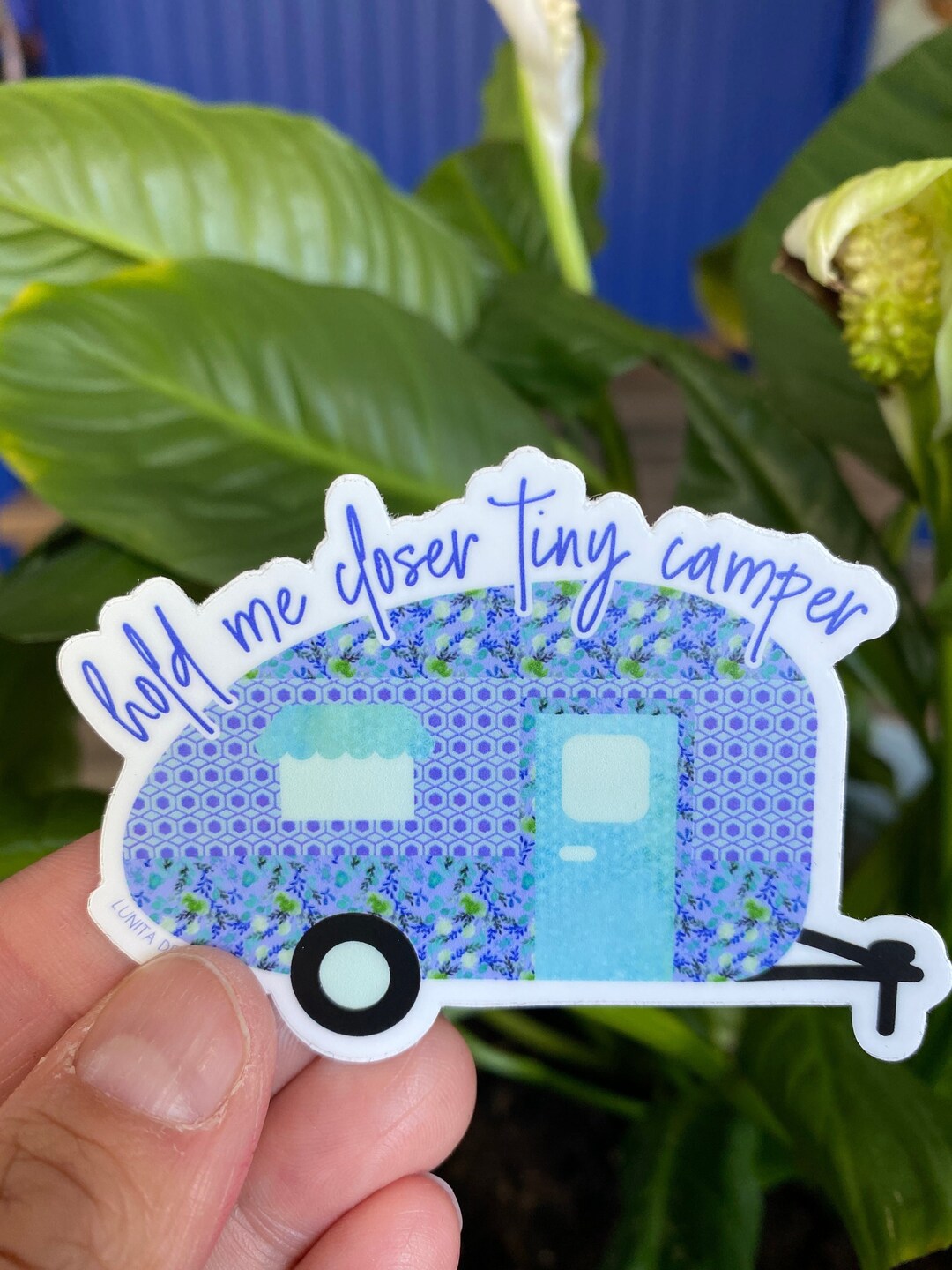 Floral Camper Sticker: Hold Me Closer, Waterproof Vinyl Decal - Etsy
