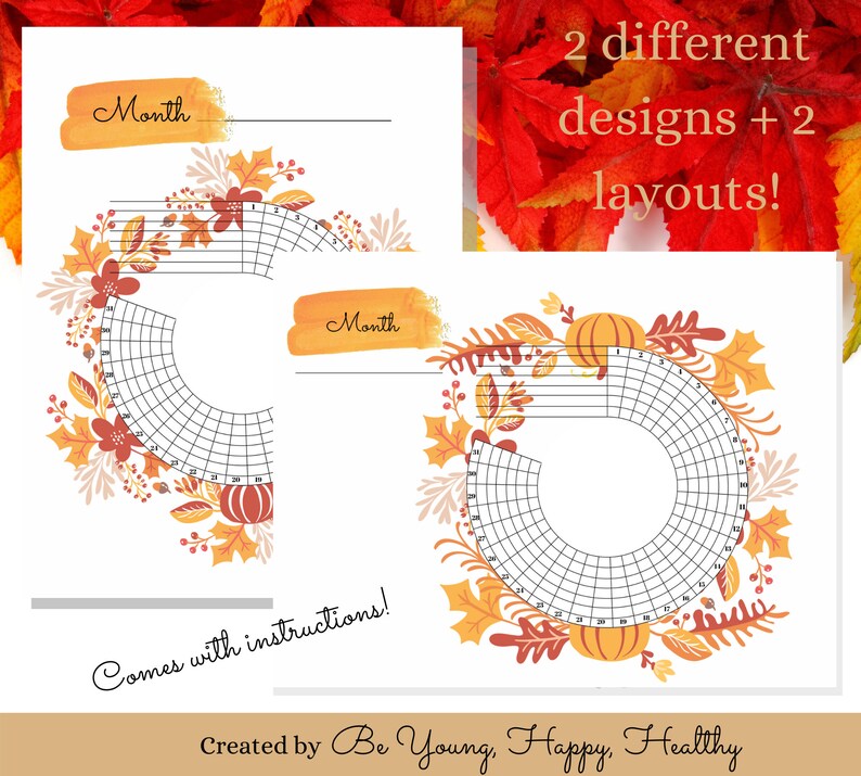 Pumpkin Themed Circular Monthly Habit Tracker Printable - Etsy
