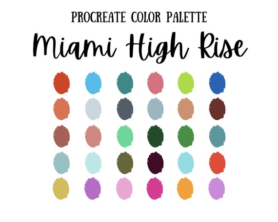 Colorful Miami Inspired Procreate Color Palette Bright Color | Etsy