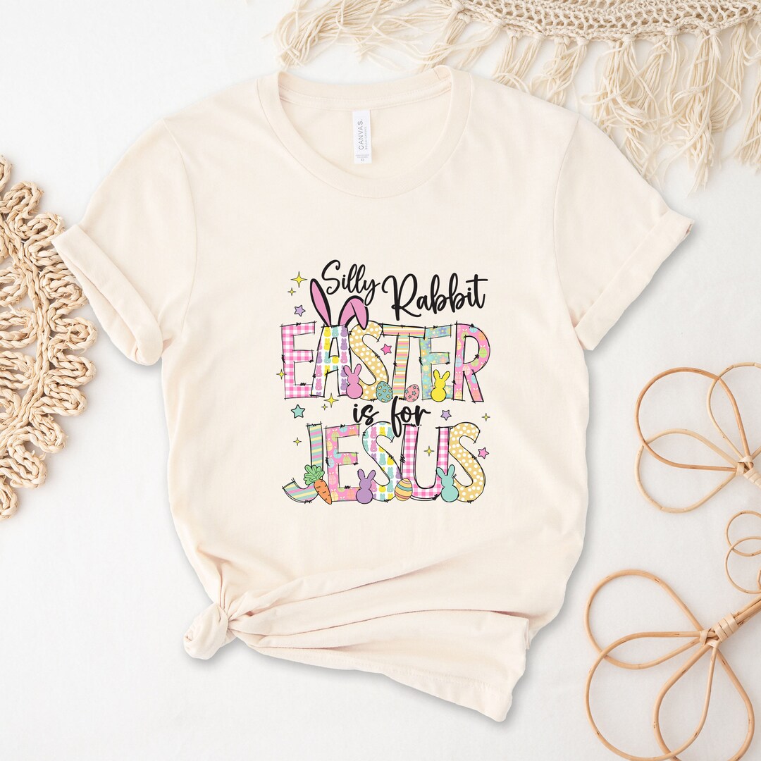 Easter Sweater Women for Christian Shirt Silly Rabbit Jesus T-shirt for ...