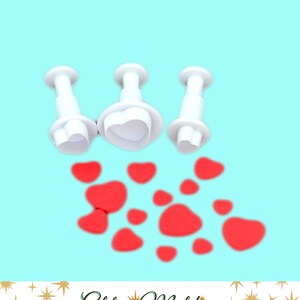 Heart Plunger Cutter, Mini Heart Cutter, Clay Heart Cutter, Heart Push ...