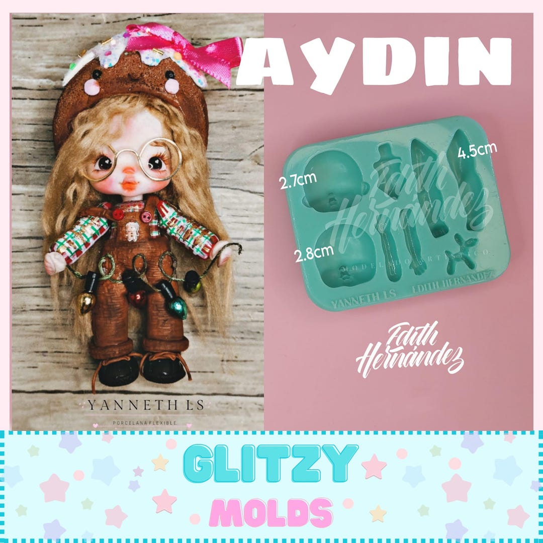 Aydin Doll, Adorable Baby Silicone Mold, Clays Silicone Mold, Cold ...