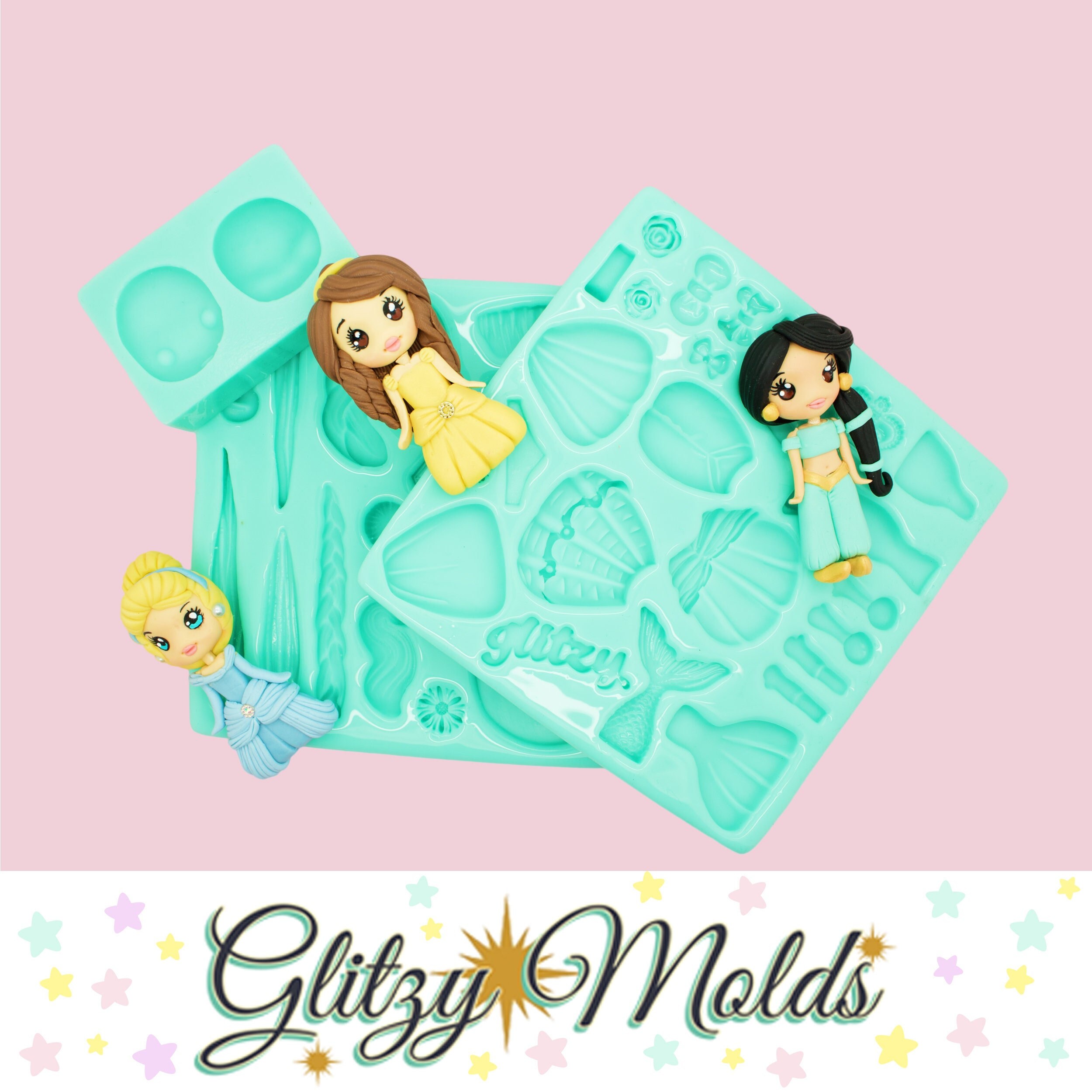 Doll Applique Molds Princess Silicone Mold 3 Mold Set Molde - Etsy
