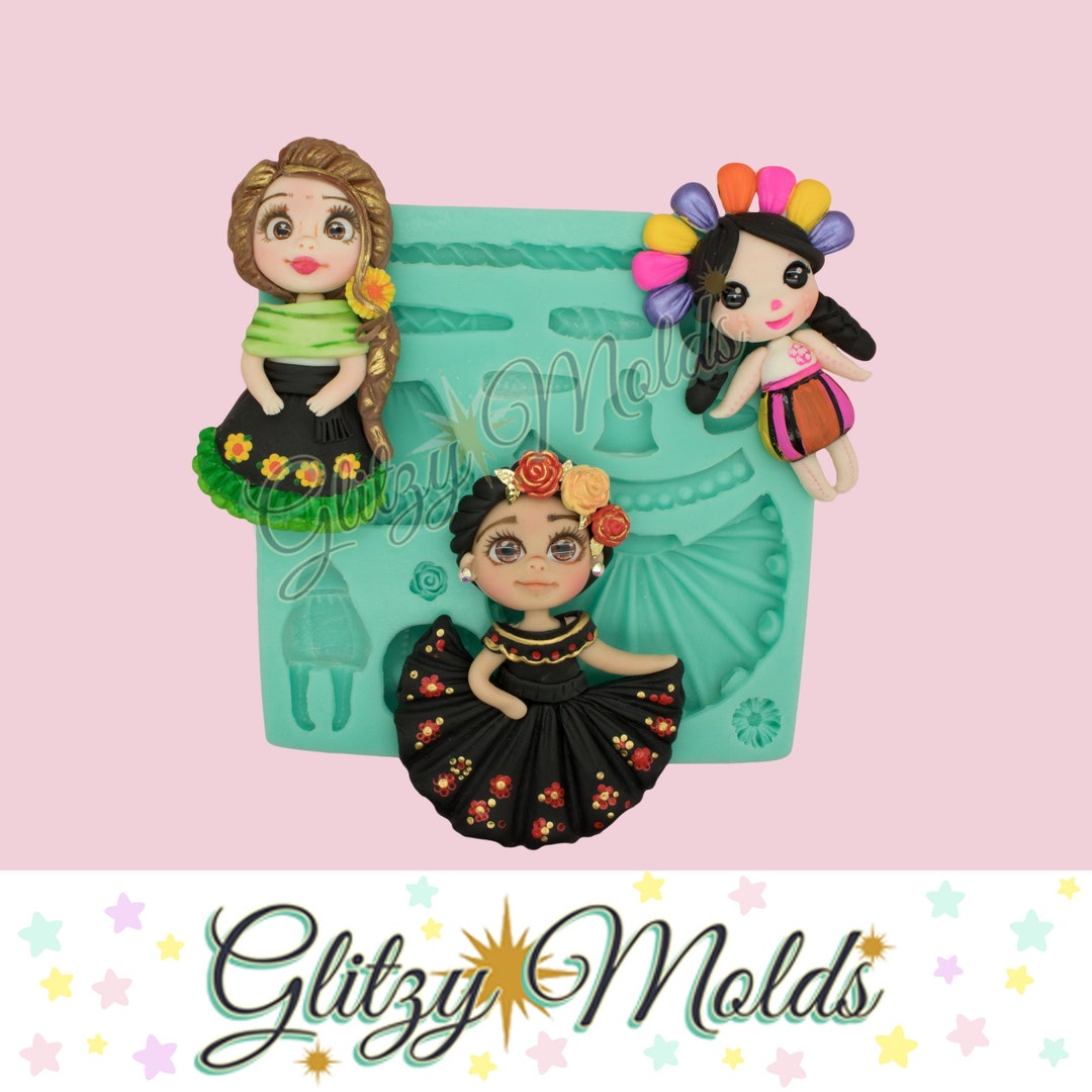 Muñeca Lele, Molde de Silicona, Molde de Aplique Mexicano, Molde para ...