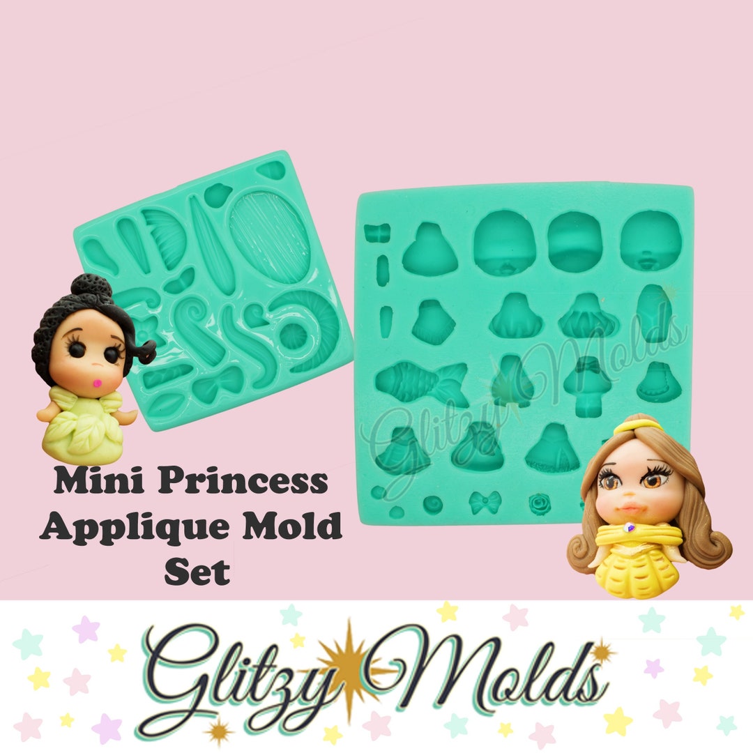 Mini Princess, Silicone Mold, Mini Doll Applique Molds, Princess ...