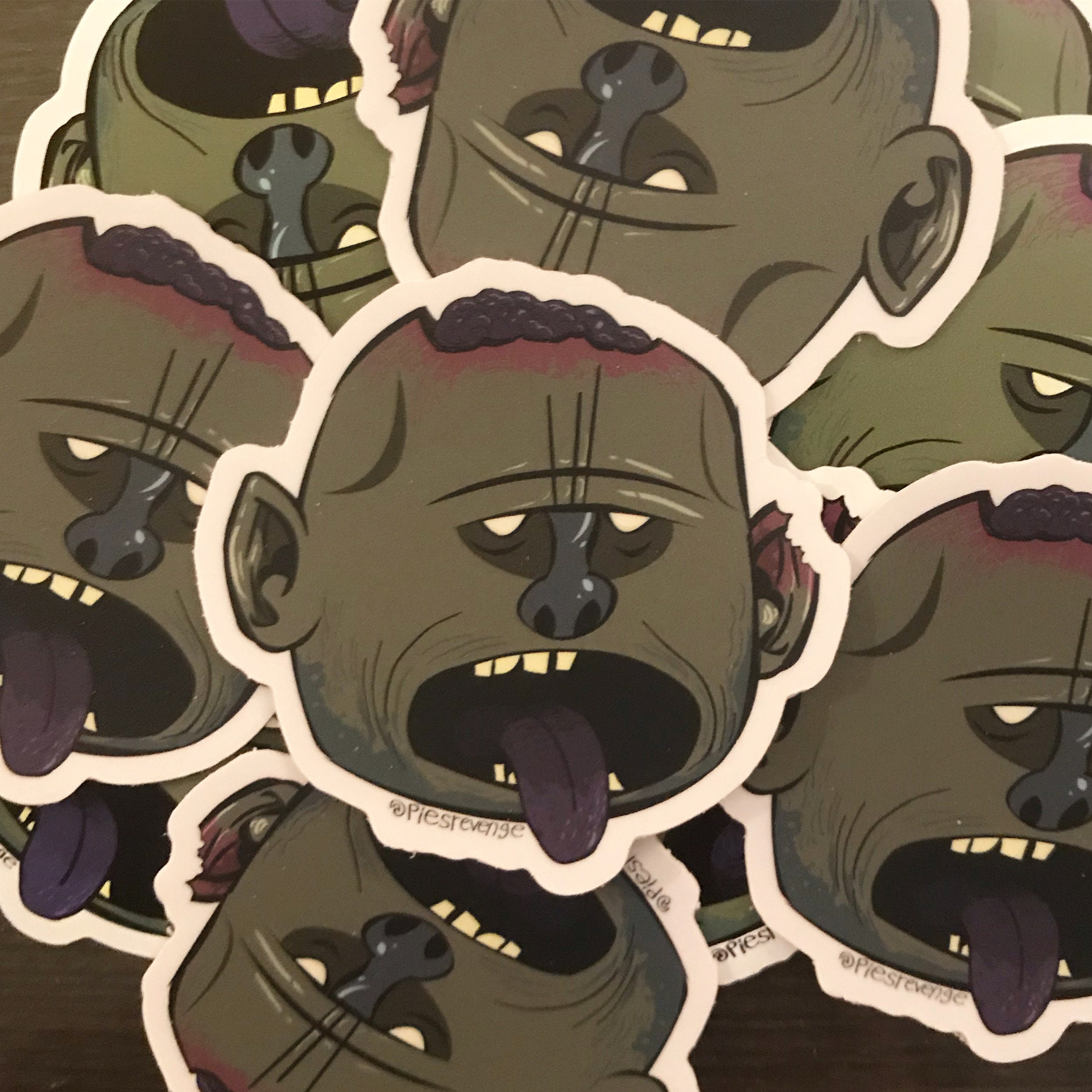 Zombie Vinyl Sticker Halloween Decor Horror Cartoon - Etsy