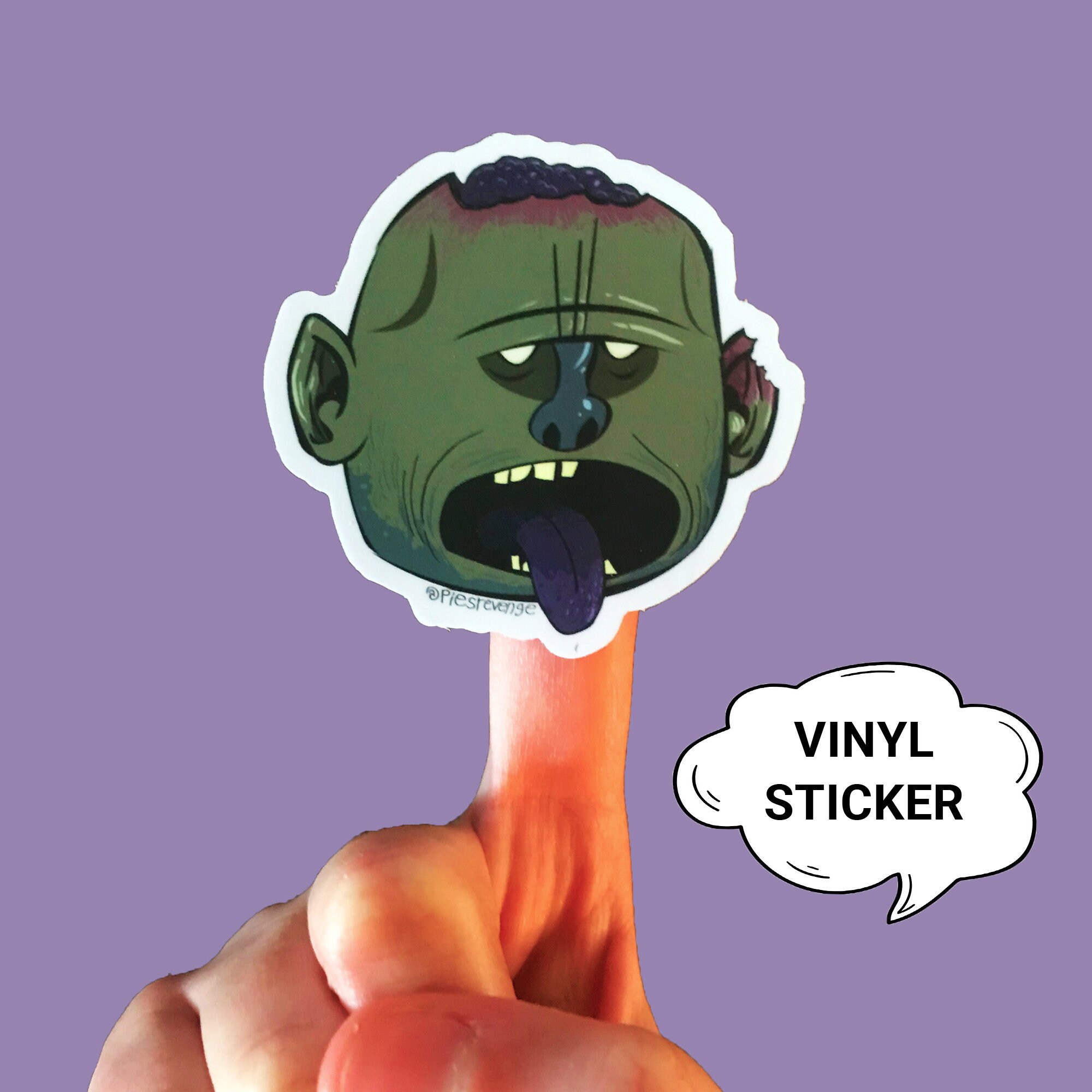 Zombie Vinyl Sticker Halloween Decor Horror Cartoon - Etsy