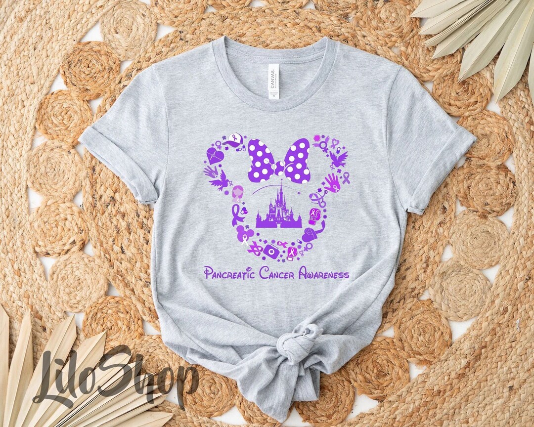 Regalo de cáncer morado, camiseta de cáncer de páncreas con colores ...