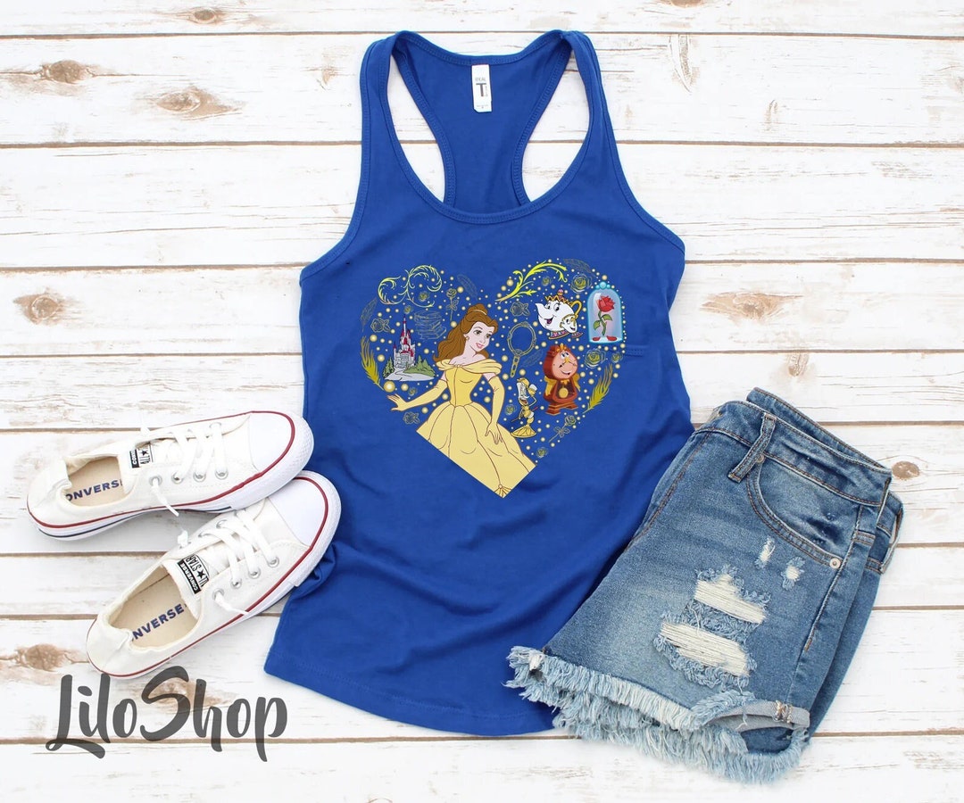 Belle Princess Tank Top, Princess Mickey Head Tank Top, Beauty and the ...