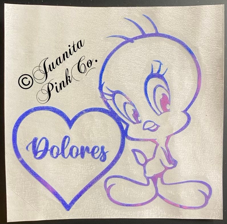 Tweety Decal Tweety Name Decal Custom Name Decal Name Heart | Etsy