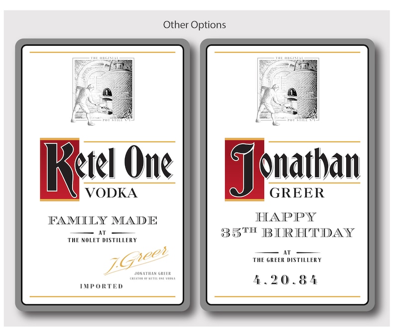 PDF File Personalized Label to fit Ketle One Vodka Bottle | Etsy