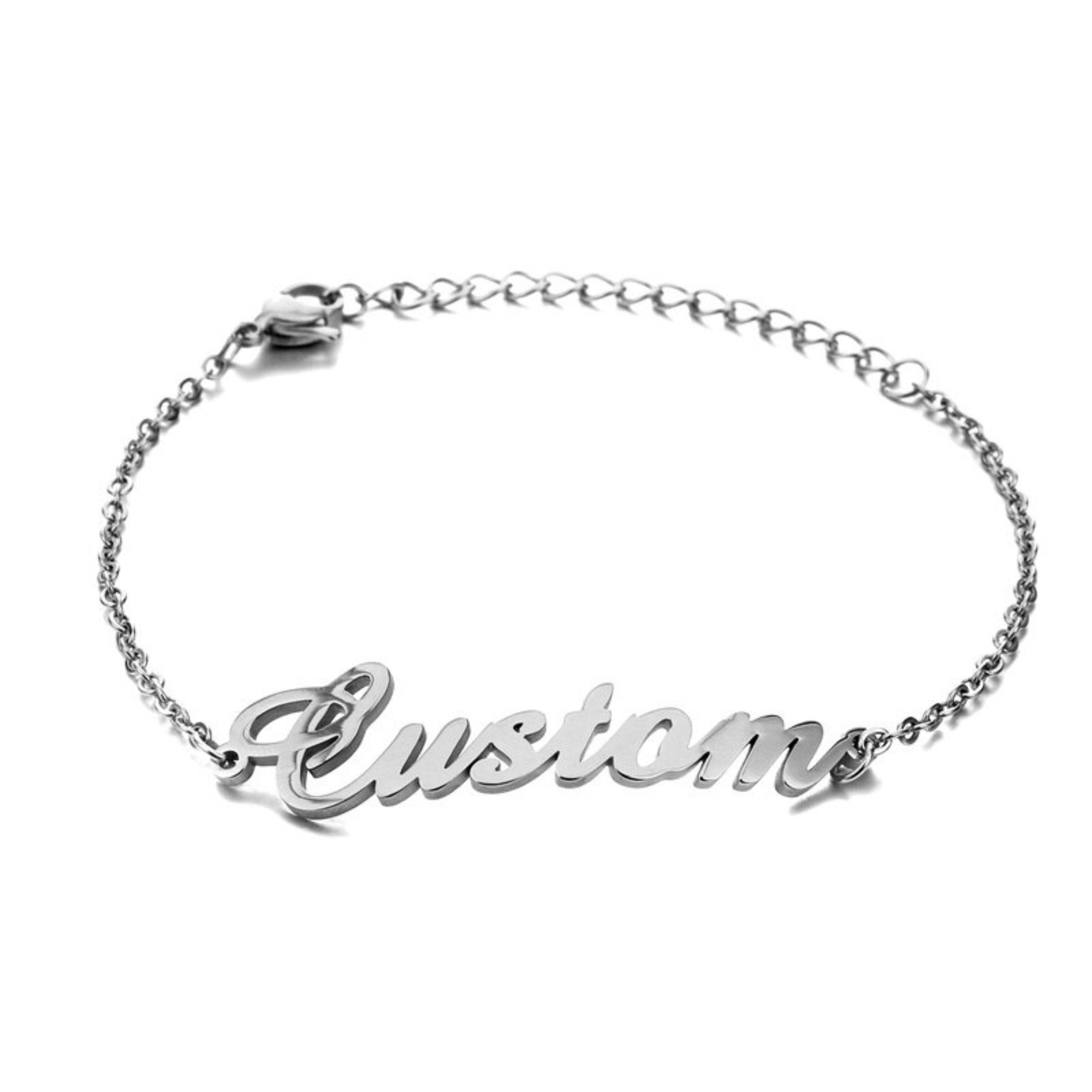 Personalized Name Bracelet Gold Name Link Chain Custom Etsy