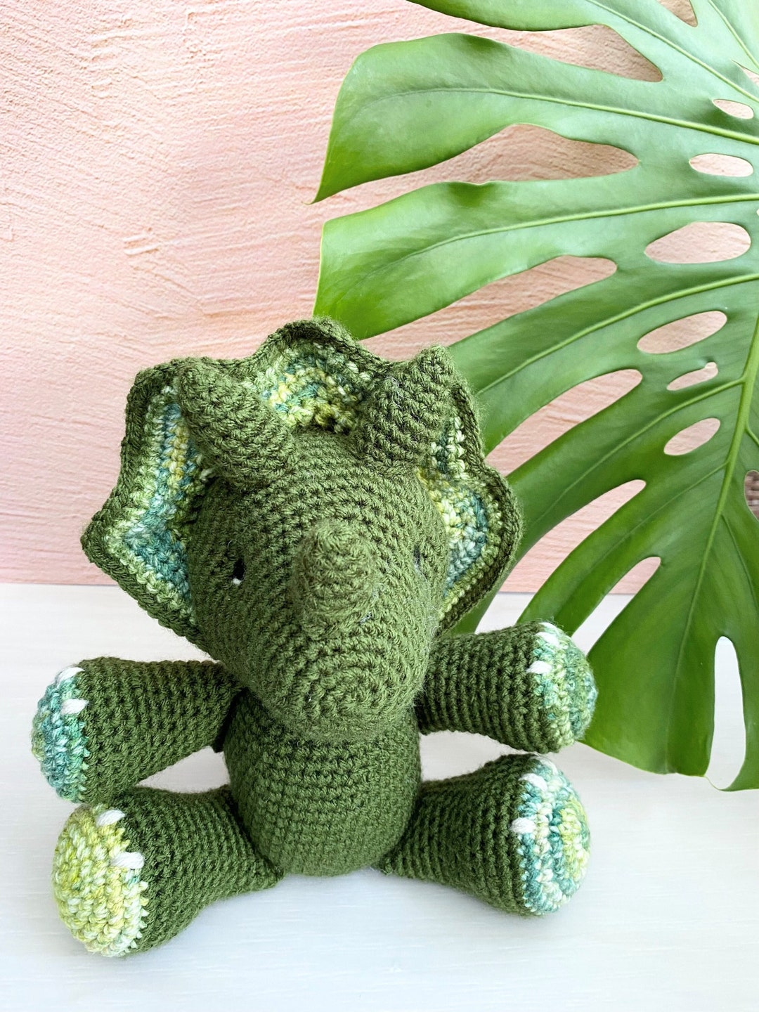 Crochet Triceratops Plush: Yarn Dinosaur Stuffed Animal - Etsy