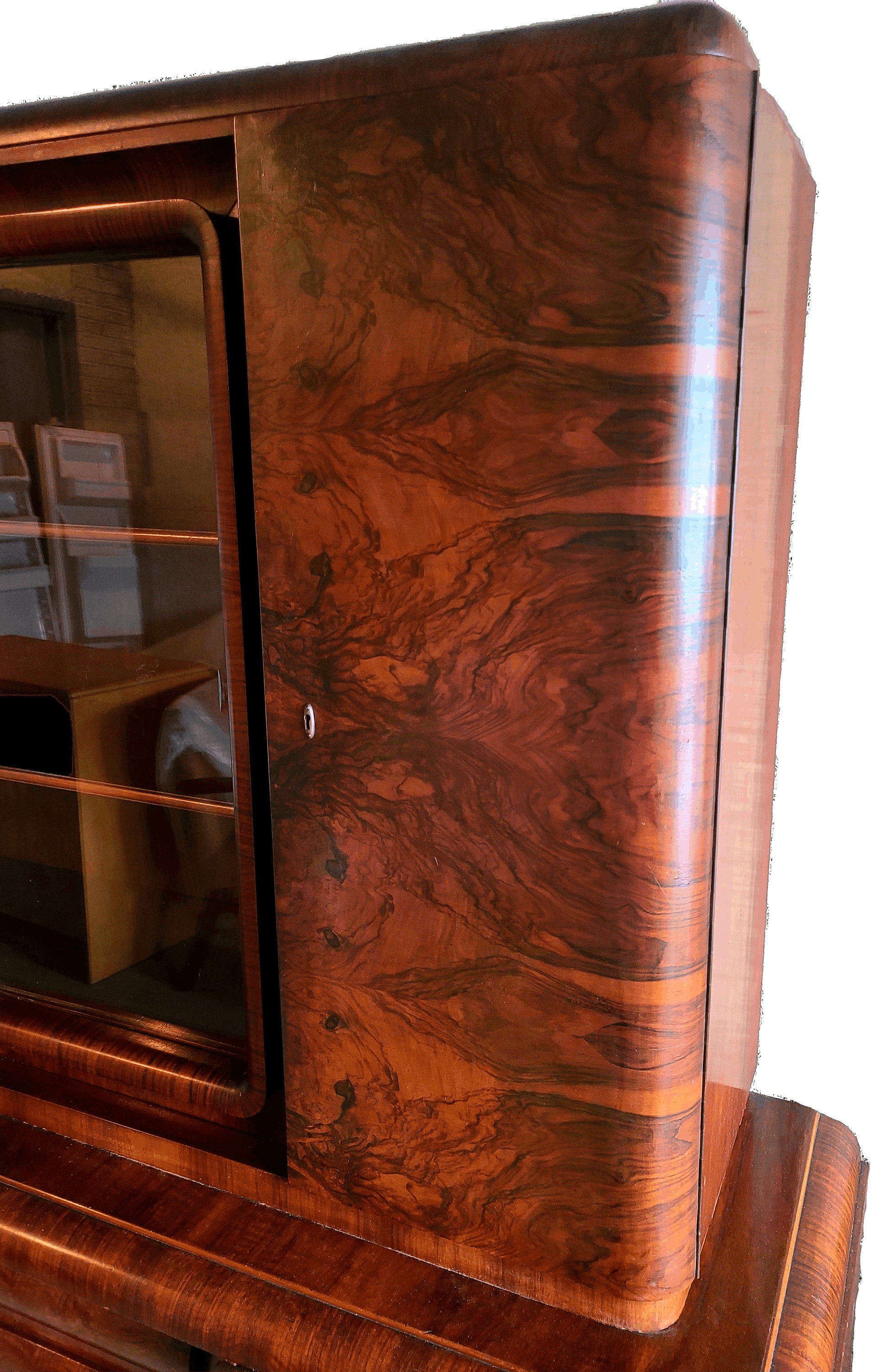 Art Deco Waterfall Buffet Wall Unit China Cabinet 1920s - Etsy