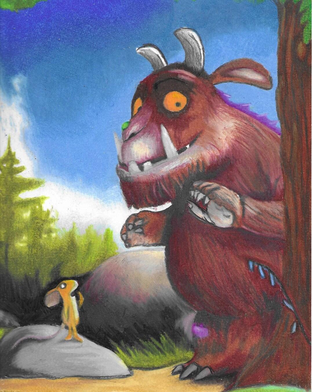 Coloured Pencil Illustration - the Gruffalo - Print - Nursery - Decor ...
