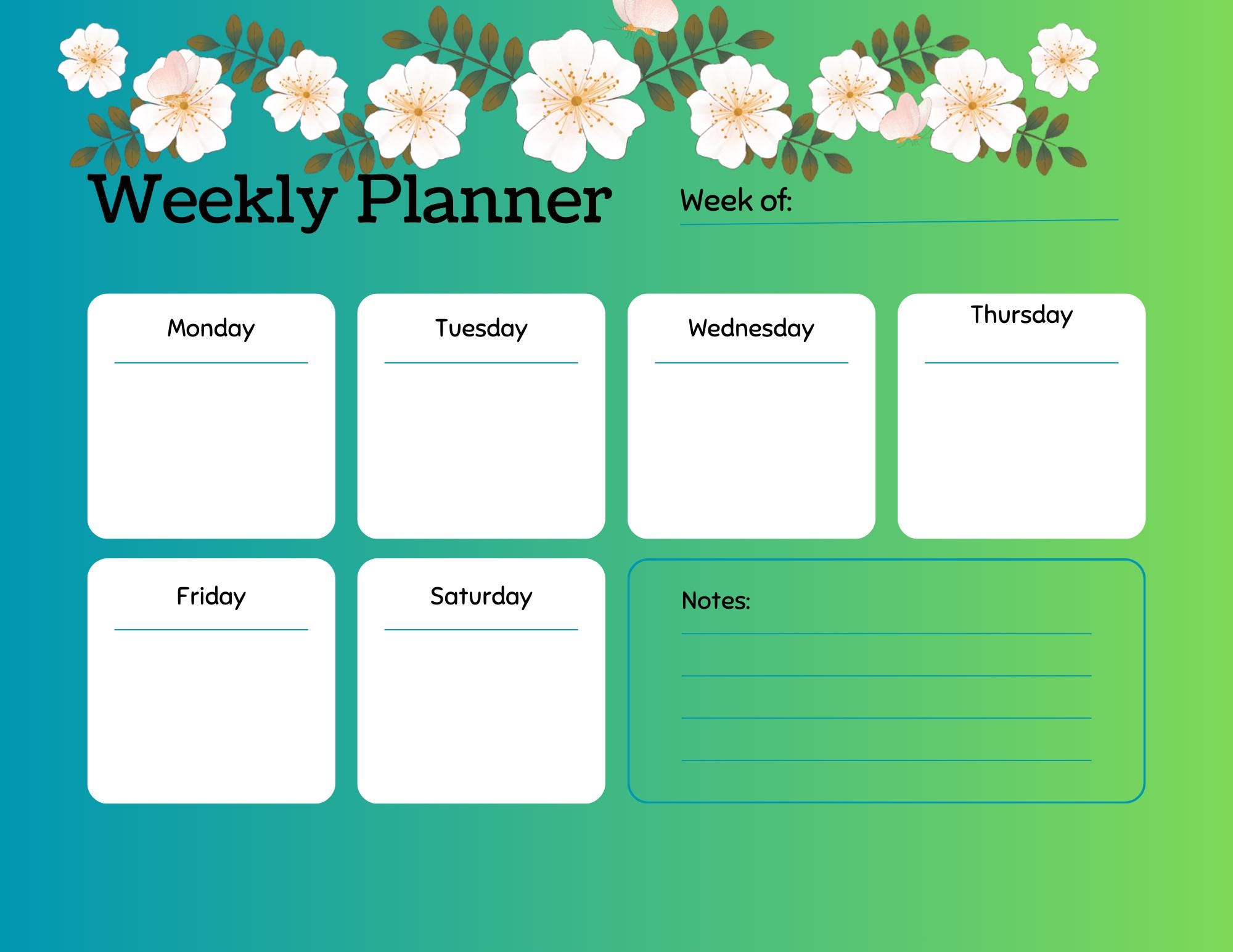 Printable Weekly Planner - Etsy