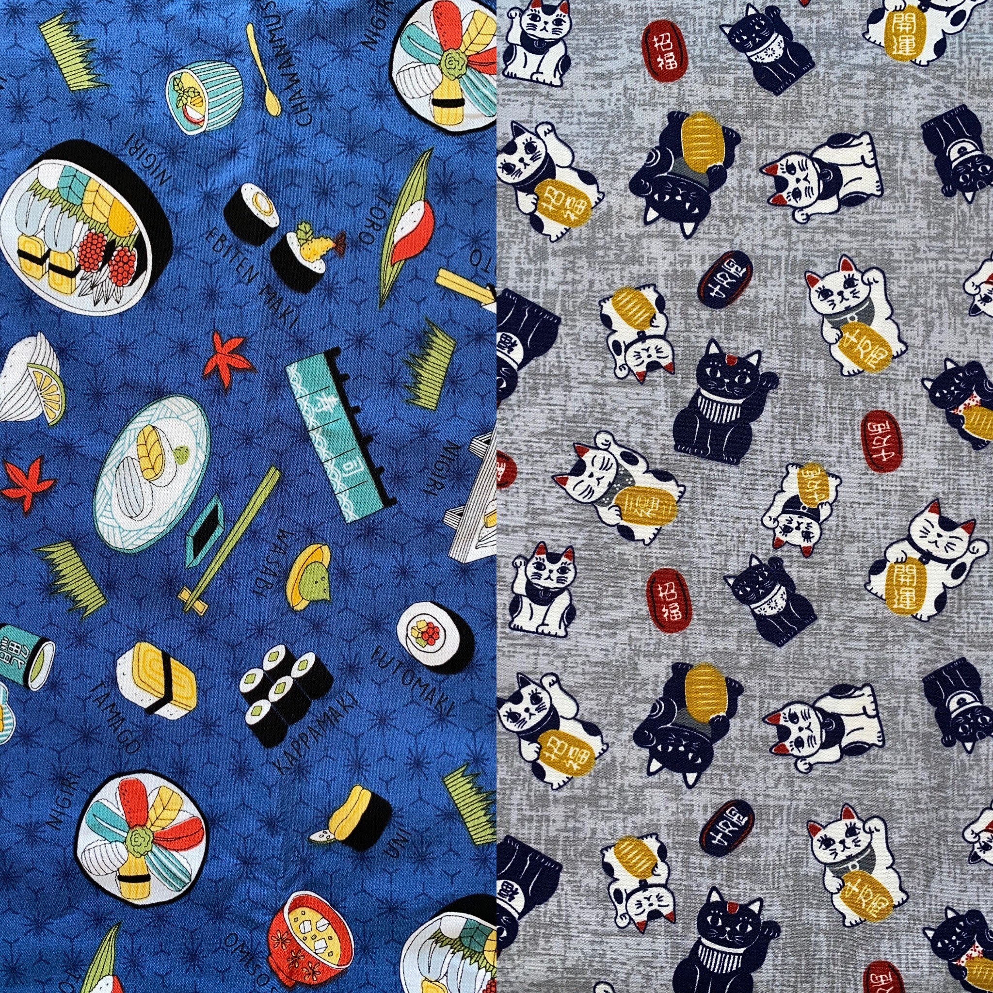 Customizable, Reversible, Hawaiian Palaka, Japanese Print, Cotton Face ...