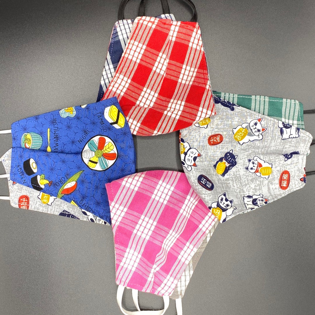 Customizable, Reversible, Hawaiian Palaka, Japanese Print, Cotton Face ...