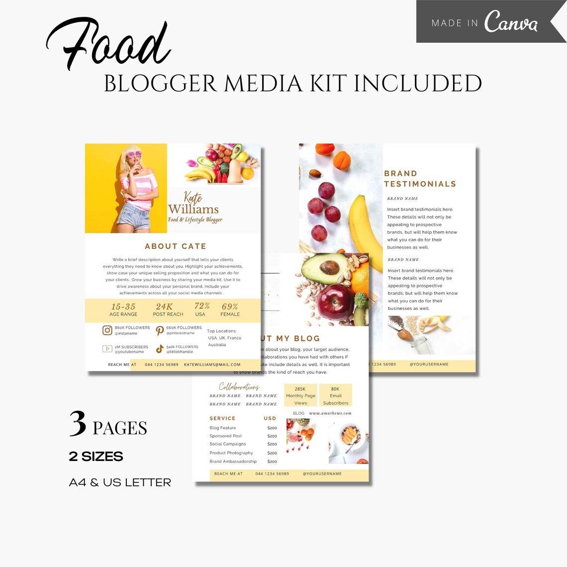 Food Creator Bundle Cook Book Template 250 Food Instagram - Etsy