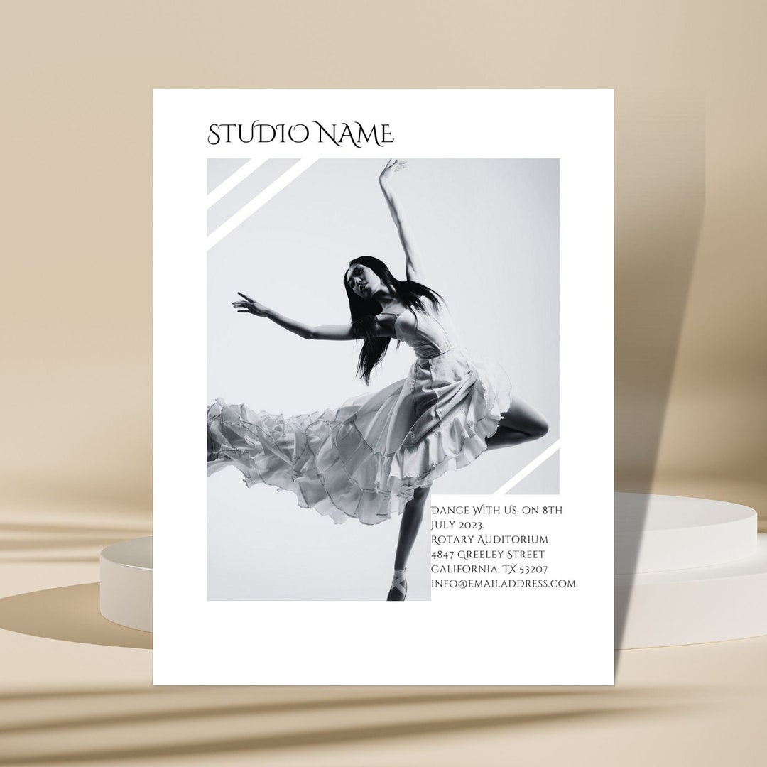 Full Page Dance Recital Ad Template, Ballerina Dance Ad Template ...