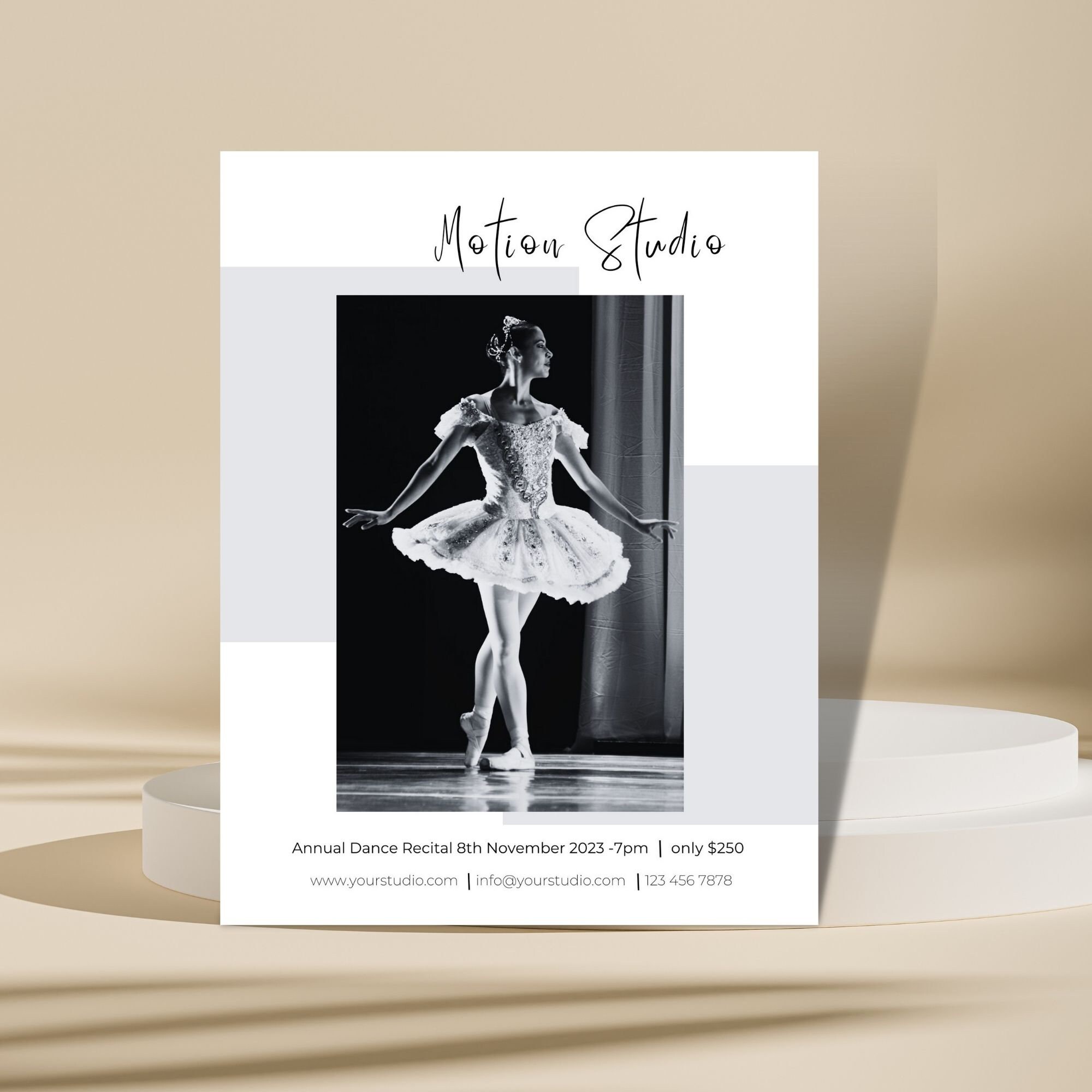 Full Page Dance Recital Ad Template, Ballerina Dance Ad Template ...