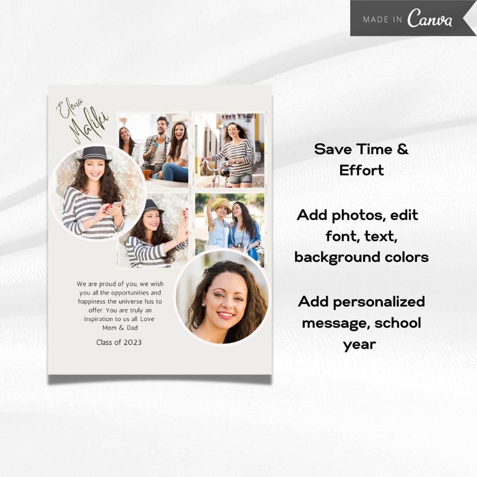 Yearbook AD Tribute Template, Senior Yearbook AD, Editable Canva Grad ...