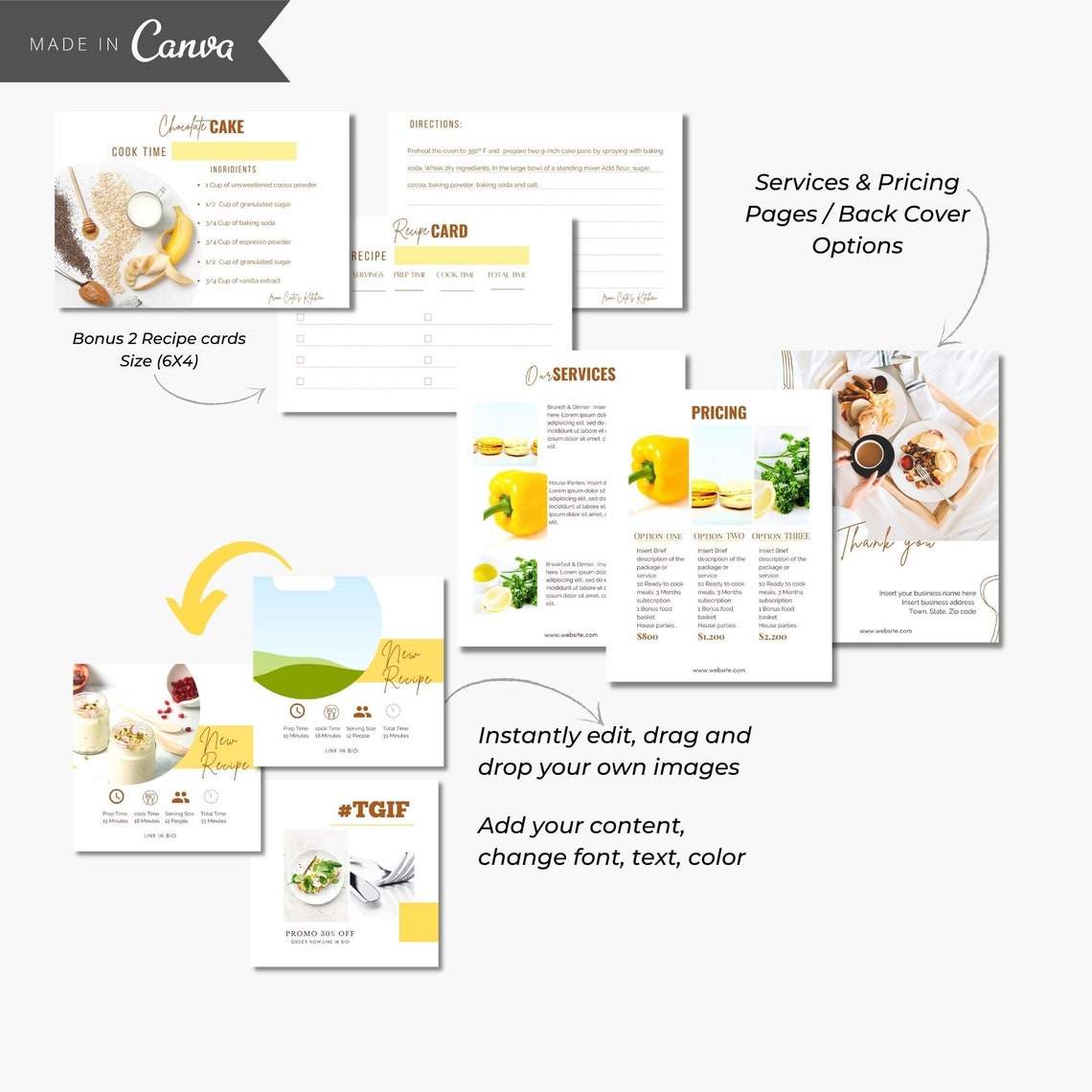 Food Creator Bundle Cook Book Template 250 Food Instagram - Etsy