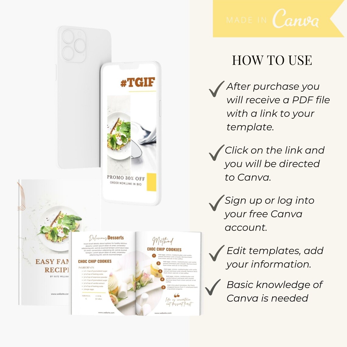 Food Creator Bundle Cook Book Template 250 Food Instagram - Etsy