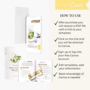 Food Creator Bundle, Cook Book Template, 250 Food Instagram Templates ...