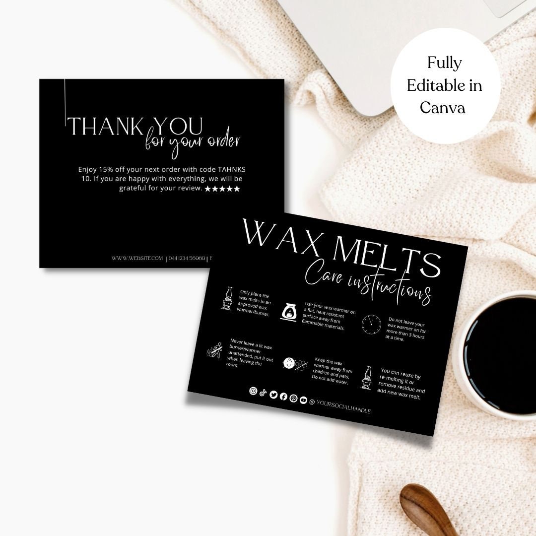 Editable Wax Melts Label, Printable Wax Melts Safety Instructions, Wax ...