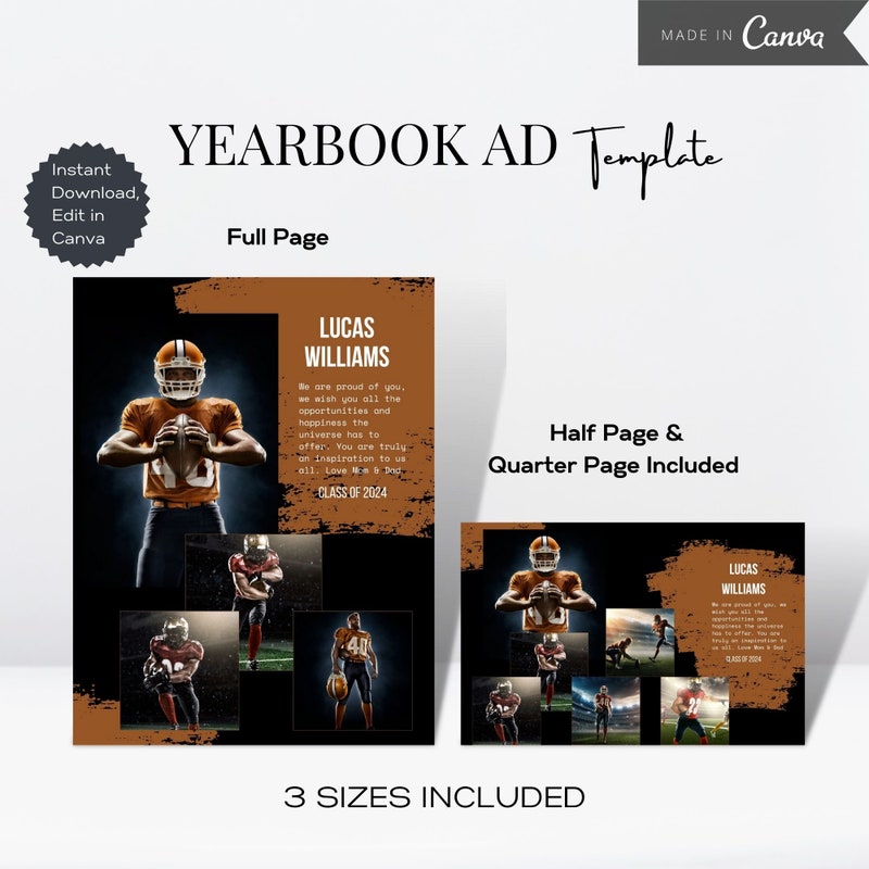 Football Program Ad Template - Etsy