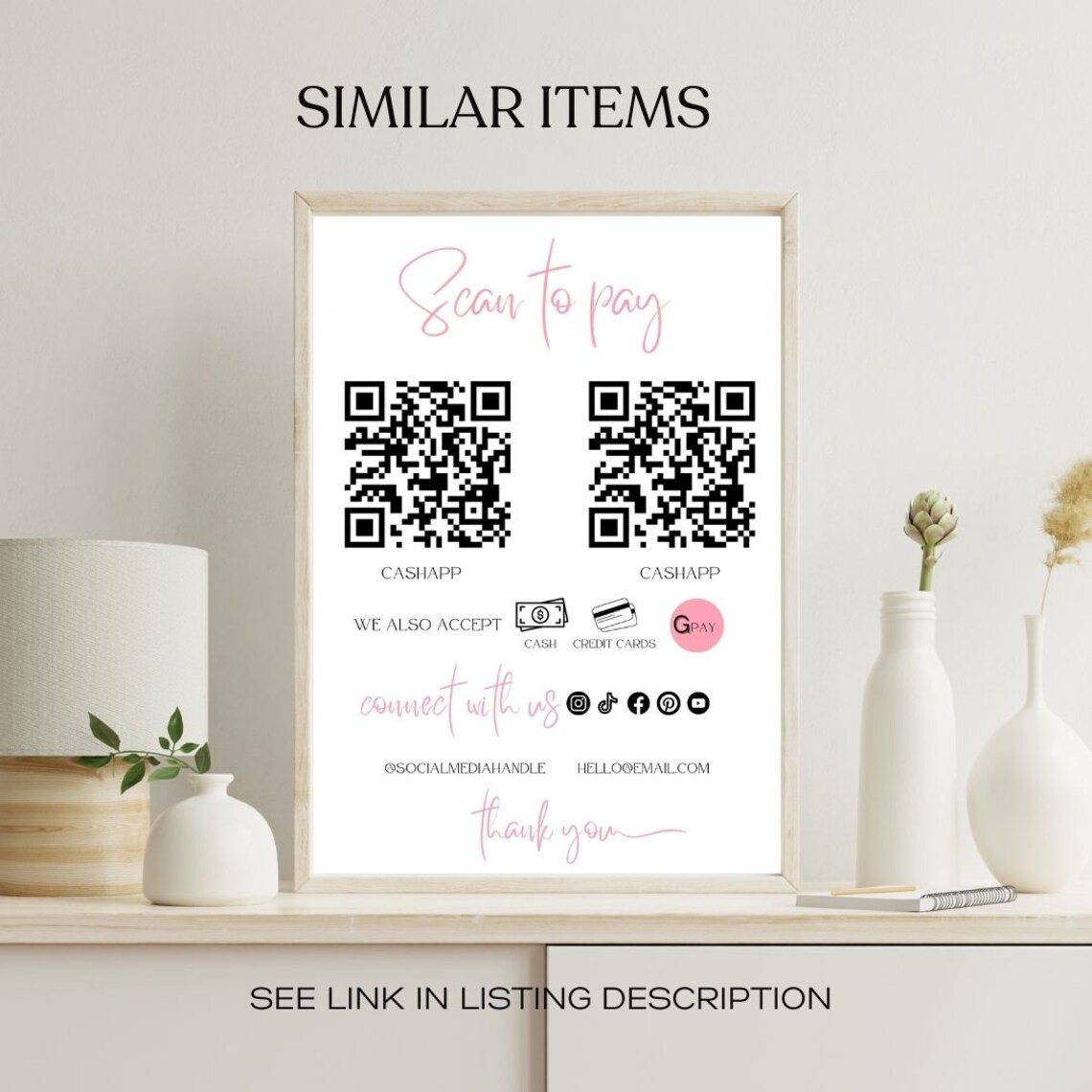 Colorful Scan to Pay Sign, Printable Accepted Payments Sign, Editable ...