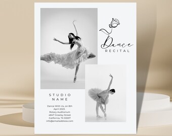Full Page Dance Recital Ad Template, Ballerina Dance Ad Template ...