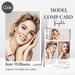 Modeling Photo Card Canva Template, Editable Fashion Model Zed Card ...